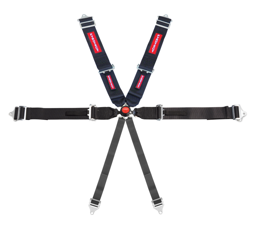 SFI 6 Point Cam Lock Harness with Bolt Plates Black Pull Down ...